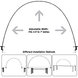 RUBFAC 12ft Balloon Arch Stand, Black Table Balloon Arch Kit Balloon Arch Frame with Metal Clips Table Balloon Garland Decorations of Birthday Party Baby Shower and Festival Decoration