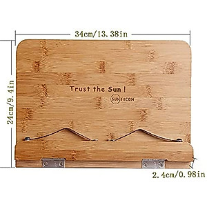 SUNFCON Cutting Board Rack Organizer Stand Holder Pots Pan Lids Rack Large Book Holder Bamboo Cookbook Stand Gift Idea Family Friends Students Home,Office,School