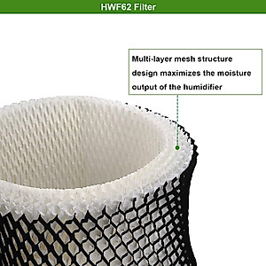 Lxiyu 4-Pack Humidifier Wicking Filter Compatible with Holmes HWF62 & HWF62CS, Filter A Replacement Parts HM1701, HM1761, HM1300,HM1100