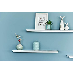WELLAND 8" Deep Floating Shelves Wall Mounted Shelf (White, 48inch)