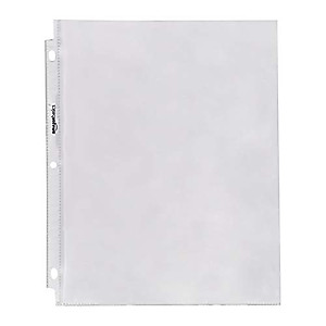 Amazon Basics Clear Sheet Protectors for 3 Ring Binder, 8.5 x 11 Inch, 100-Pack