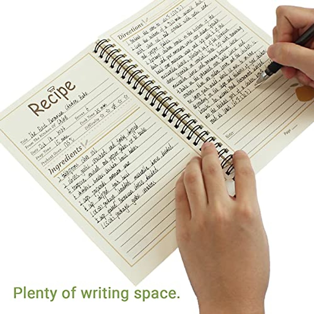 BPFY 2 Pack 5.5" x 8.5" Recipe Book to Write in Your Own Recipes, Blank Recipe Notebook, Spiral Cookbook Recipe Journal Notebook Include 120 Recipes Page
