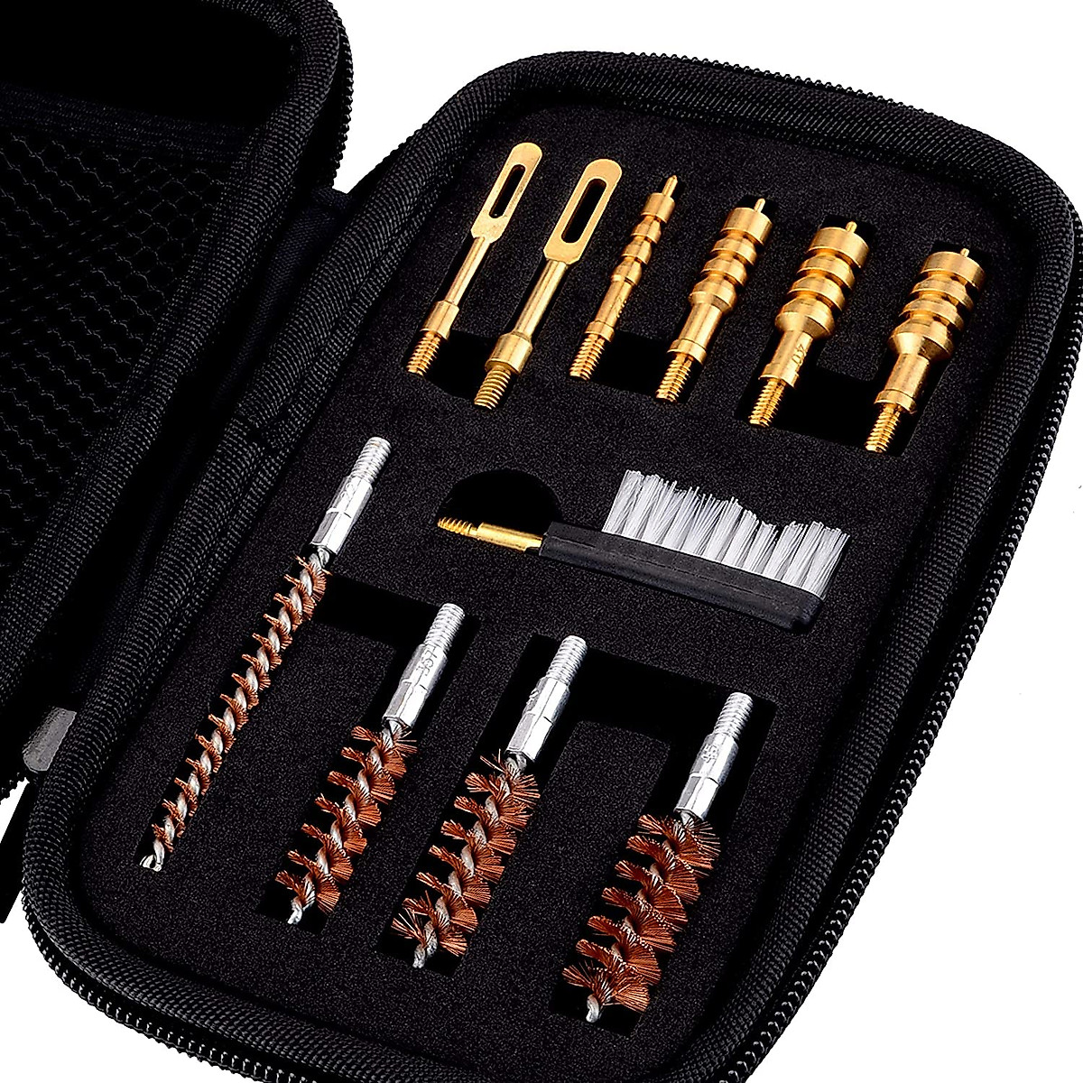 BOOSTEADY Universal Handgun Cleaning kit .22.357.38,9mm.45 Caliber Pistol Cleaning Kit Bronze Bore Brush and Brass Jag with Empty Bottles