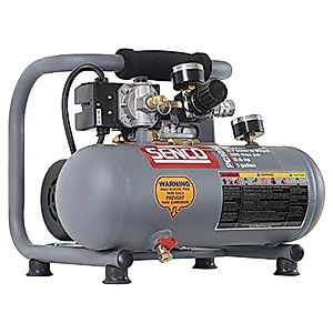 Senco PC1010 1/2- Horsepower 1-Gallon Matte Finish and Trim Portable Hot Dog Air Compressor, Gray/Red