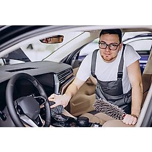 Car Duster Interior by TAKAVU, 360° Microfiber Fingers, Unbreakable Comfort Handle, Lint and Scratch Free, Include Microfiber Towel, for Car & Home Use, The Best Auto Accessories