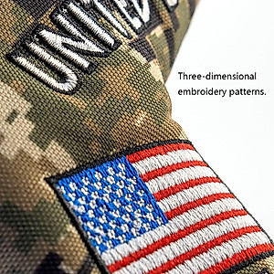 GOOACTION Camo Golf Club Blade Putter Cover Magnetic Closure Design Camouflage Green with Stars and Stripes Flag Pattern Synthetic Leather Waterproof Putters Headcover