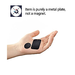 XSFOO Universal Metal Plate 4 Pack for Magnetic Phone Car Mount Holder Cradle with Adhesive (Compatible with Magnetic Mounts) - 2Rectangle and 2Round, Black