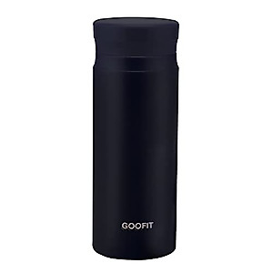 GOOFIT 9Oz Small Coffee Water Bottle Double Wall Vacuum Insulated Thermos for Kids and Women Keeps Cold 12H Hot 12H Blue