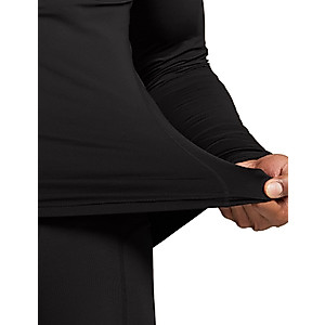 ATHLIO Men's Thermal Long Sleeve Compression Shirts, Winter Gear Sports Base Layer Top, Athletic Running T-Shirt, Active Top 3pack Black/Black/Black, Large