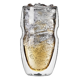 Ozeri Serafino Double Wall Insulated Iced Tea and Coffee Glasses, 16-Ounce, Set of 6