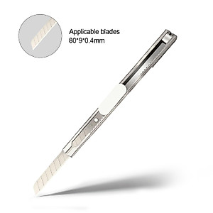 M&G 4 Pack Box Cutter Retractable, Utility Knife 9mm Wide Snap-Off Blades, Extended Razor Knife Box Opener for Cutting Carboard Wrapping, School Home Office Supplies (Random White& Black)