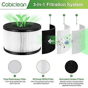 2 Pack BS-03 True HEPA Replacement Filter for PARTU BS-03 Part U, Part X and Slevoo BS-03 Air Purifier, 3-in-1 filtration with H13 True HEPA Filter, Activated Carbon Filter, NOT FOR BS-01 Model