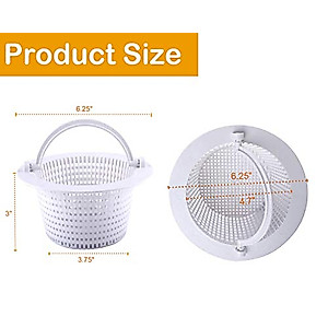 𝟐𝟎𝟐𝟑 𝑼𝙥𝙜𝙧𝙖𝙙𝙚𝙙 SP1091WM Skimmer Basket Replacement for Hayward Pentair HydroSkim, 513330 Dyna-skim Pool Filter Baskets,2PCS 6.25“Top Above Ground Pool Skimmer Baskets