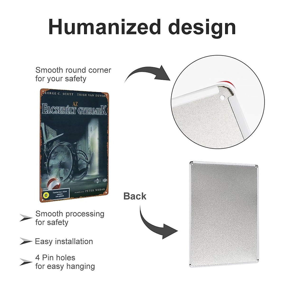 The Changeling Professional Tin Poster- Ideal Wall Decor for Bars, Cafes, Offices, Restaurants, Homes, Gardens, Shops, Clubs - 12 X 8 Inches