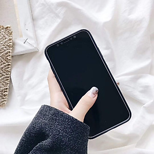 MC Fashion Cute Vibrant Matte IMD Cartoon Case, Slim Fit Black Bumper Full-Body Soft Protective TPU Case for Apple iPhone 11 6.1 inch 2019 (Kiss Minnie Mouse)