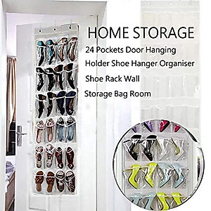 Cafuvv Over The Door Shoe Organizer Pockets Shoe Rack Clear Hanging Holder For Bedroom HP9