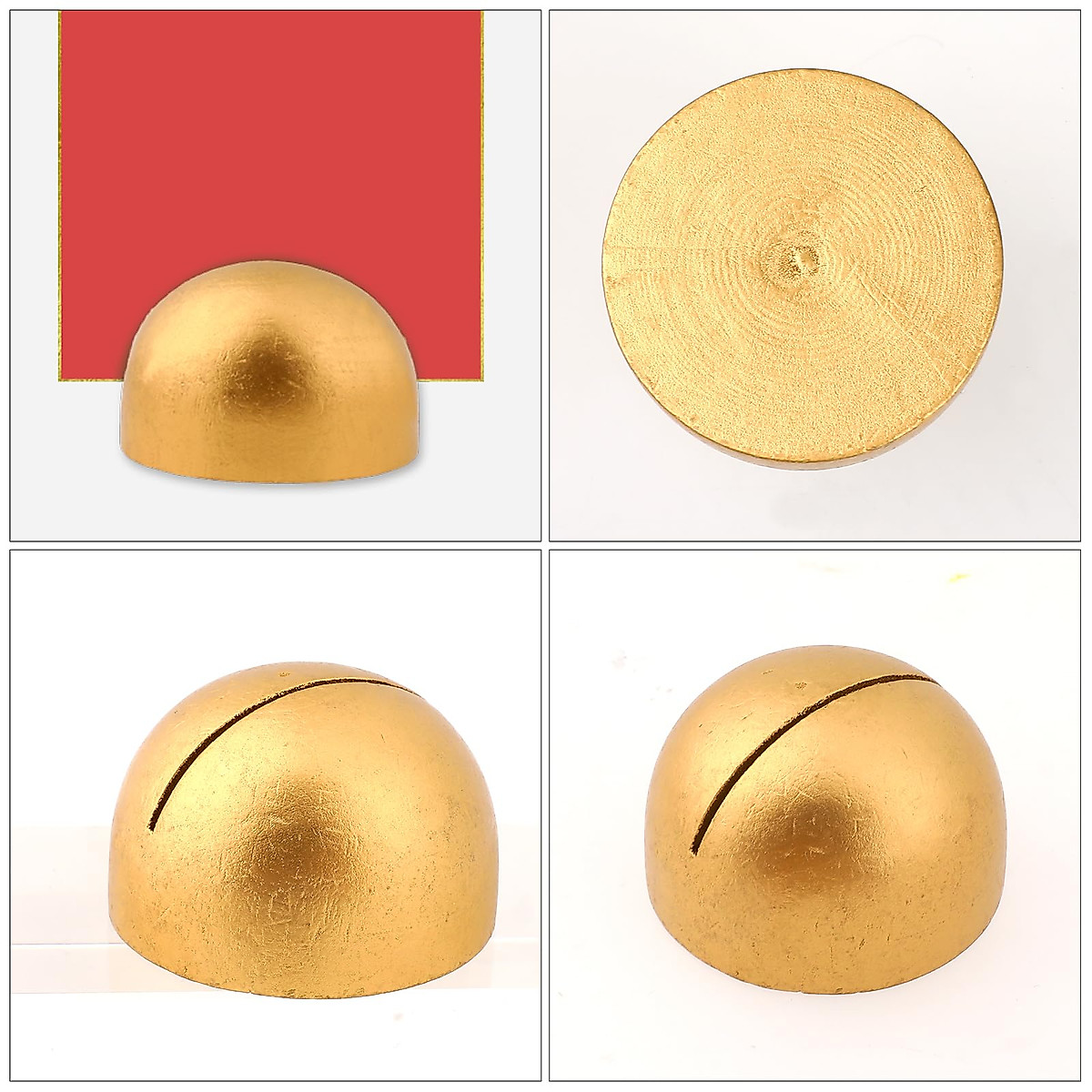 Abeillo 12 Pcs Table Number Holders Gold Wedding Place Card Holders Wood Table Card Display Stands, Modern Table Number Sign Clips for Anniversary Birthday Banquet Restaurant Events