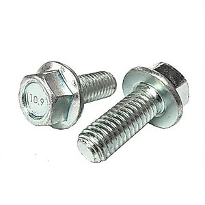 (6) M10-1.25x20 Hex Flange Bolts Class 10.9 JIS Small Head Frame Cap Screws Zinc