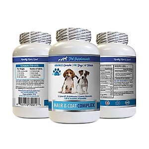 PET SUPPLEMENTS Immune System Booster for Dogs - Dogs Hair and Coat Complex - Advanced Skin Relief - Good for Nails - Vitamin d for Dogs - 1 Bottle (60 Tablets)