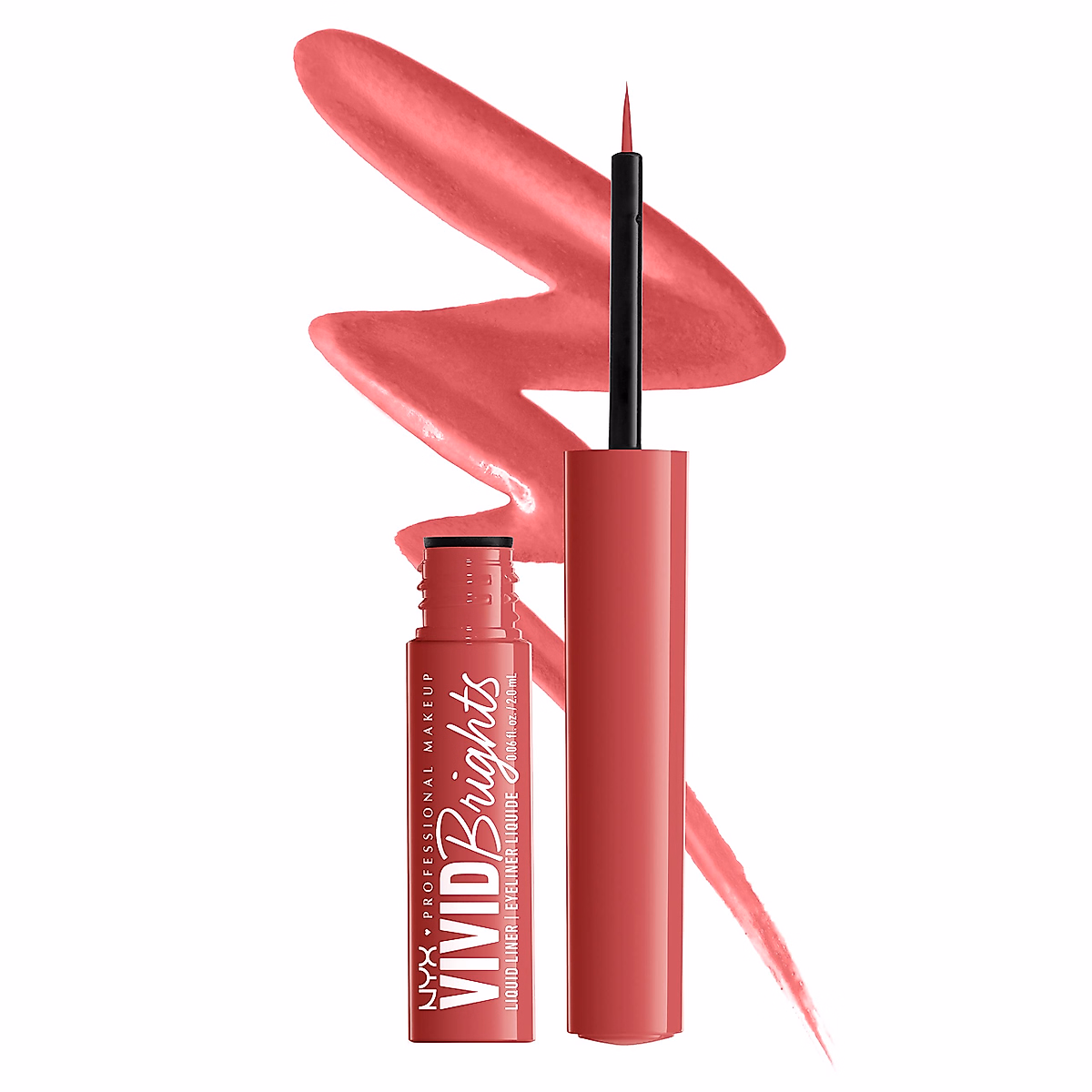 NYX PROFESSIONAL MAKEUP Vivid Brights Liquid Liner, Smear-Resistant Eyeliner with Precise Tip - On Red