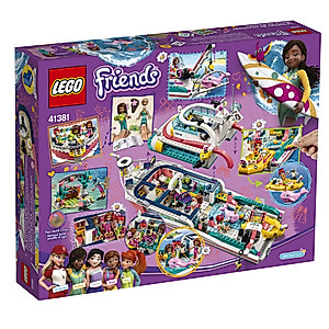 LEGO Friends Rescue Mission Boat 41381 Toy Boat Building Kit with Mini Dolls and Toy Sea Creatures, Rescue Playset Includes Narwhal Figure, Treasure Box and More for Creative Play (908 Pieces)