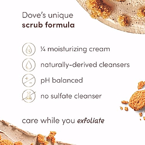 Dove Scrub Brown Sugar & Coconut Butter For Silky Smooth Skin Body Scrub Exfoliates & Restores Skin's Natural Nutrients 10.5 oz