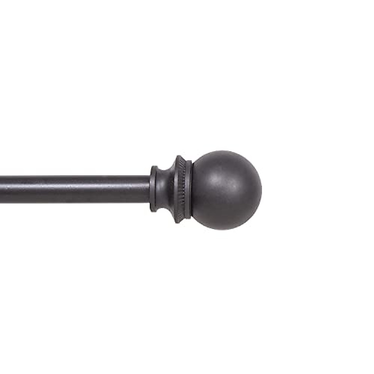 Interior Living 1/2" Diameter Adjustable Ball End Petite Café Curtain Rod, 28-48", Black, (AZ71763USREM)