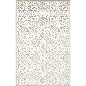 Unique Loom Rushmore Collection Area Rug - Johnson (5' 1" x 8' Rectangle, Snow White/ Beige)