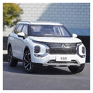 HAYCHE Alloy Resin Car Vehicle Model 1 18 Fit for Mitsubishi Outlander 2023 Vehicle Diecast Scale Alloy Car Model Static Display Adult Collection Festive Deluxe Gift (Color : White)