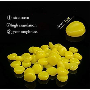 50 pcs TPR Simulation Fake Corn Soft Baits Corn Carp Fishing Lures Floating Baits with Nice Scent for Carp Fishing,Trout Fishing,Cat Fish (50 pcs)