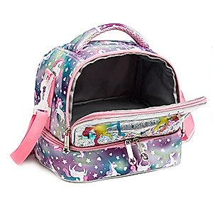 MOHCO Kids Lunch Bag Insulated Bento Cooler Bag Two compartments Cooler for Boys and Girls with Adjustable Strap Travel Lunch Tote