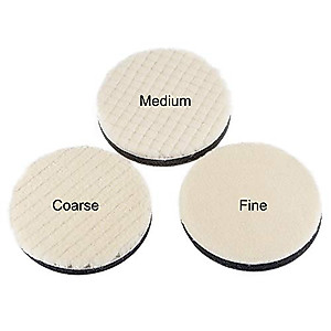 uxcell 3" Wool Felt Sponge Polishing Pad Hook and Loop Buffing Wheel Coarse Polishing for Orbital Polisher Buffer 4 Pcs