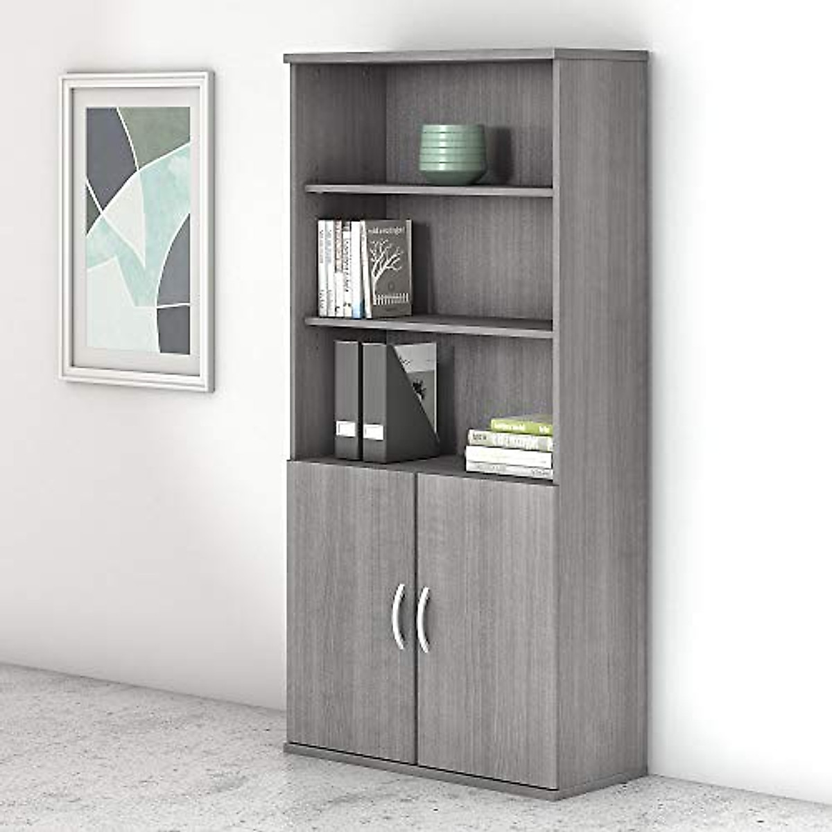 Bush Business Furniture Studio C Bookcase, Platinum Gray