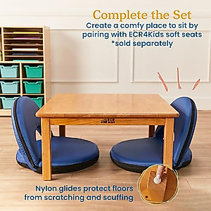 ECR4Kids 30in x 30in Square Hardwood Table with 14in Legs, Kids Furniture, Honey