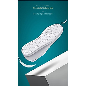 Fenlogft Women Ultra Comfortable Aerobic Cheer Sport Shoes - Training Competition Cheerleading Sneakers for Adults and Youth Girl (Flat White,6)