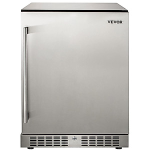 VEVOR Built-in Beverage Cooler, 5.3 cu.ft. Stainless Steel Beverage Refrigerator w/Embraco Compressor (Silver)