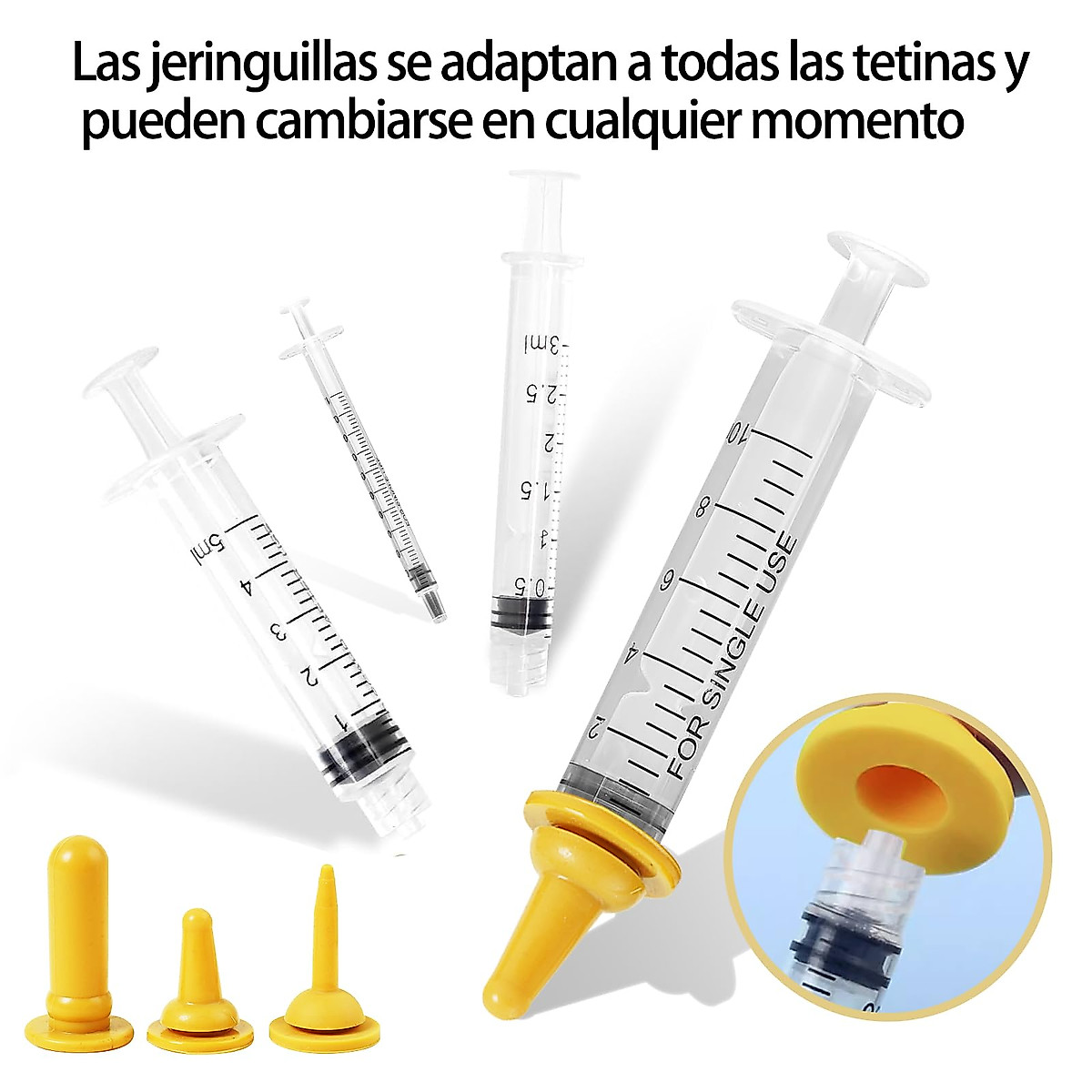 Sobirdos Pet Nursing Bottle,Puppy Bottles for Nursing,Miracle Nipple,Kitten Nursing Bottle,Mini Pet Feeding Bottle and Syringes with Nipples for Newborn Rabbits, for Feeding Small Animals(5pcs)