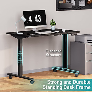 WOKA 40 x 24 Inches Electric Standing Desk,Adjustable Height Stand up Desk with Memory Controller, Sit Stand Desk for Home Office, Adjustable Motorized Desks with Splice Board, Black