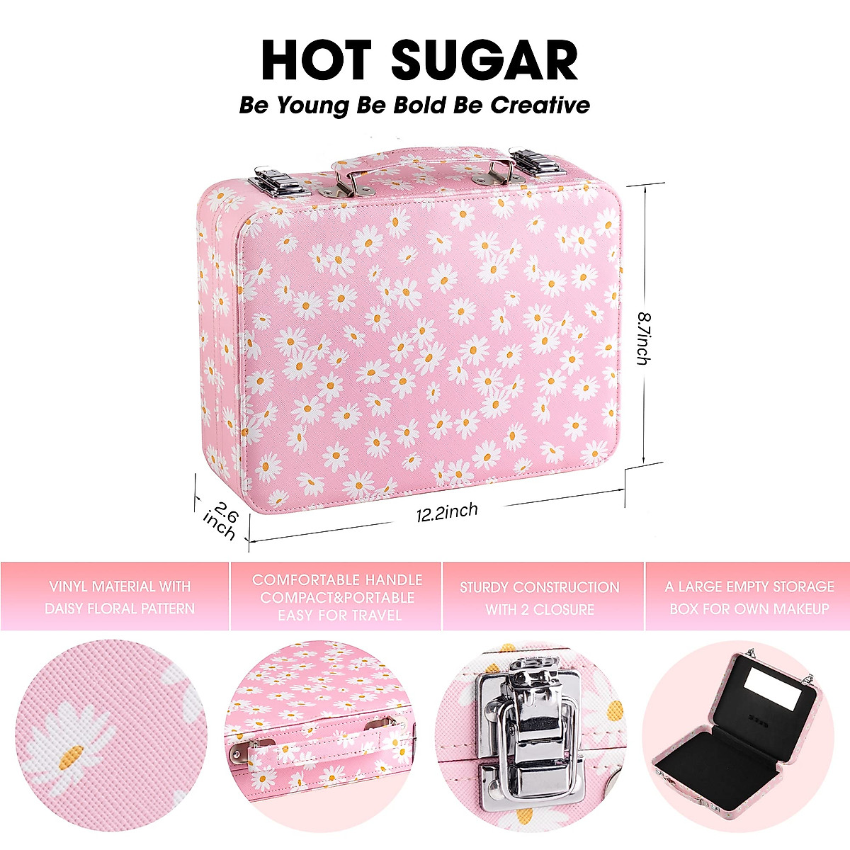 Hot Sugar All in One Beginner Makeup Kit for Teen Girls 10-12, Cosmetic Gift Set for Birthday or Christmas (PINK DAISY)