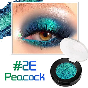 DE'LANCI Green Glitter Eyeshadow, Highly Pigmented Duochrome Eye Shadow, Intense Color Shifting Multichrome Green Eyeshadow for Blue Green Eyes, Waterproof Shimmer Eyeshadow, Talc Free & Travel Size