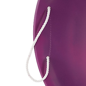 Slippery Racer ProDisc 26 Inch Heavy Duty Aluminum Iron Alloy Metal Kids Winter Saucer Snow Sled with Dual Riveted Rope Handles, Purple (2 Pack)