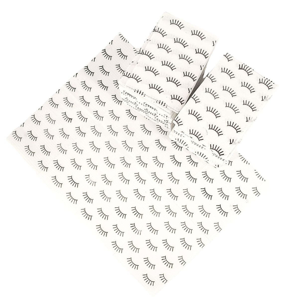 Disposable Lashing Dental Bib | 125 Pack | Size 13x18" inches | Eyelash Extension Supplies | White Bib with Simple Lash Print Design