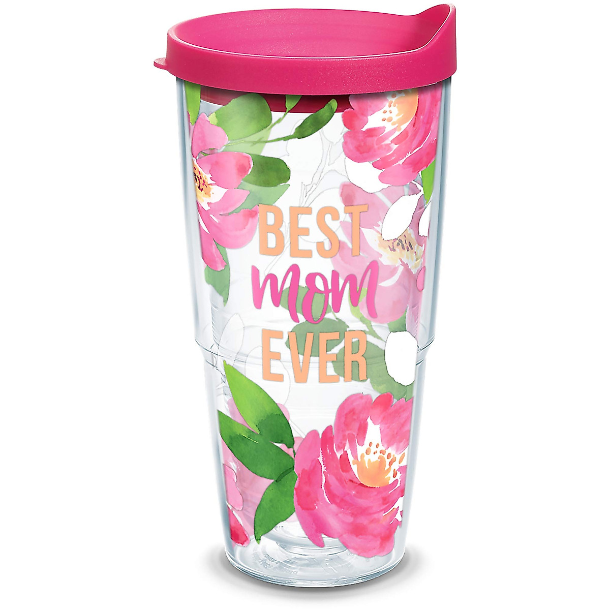 Tervis Best Mom Ever Floral Insulated Tumbler, 24oz, Clear - Tritan, 1 Count (Pack of 1)