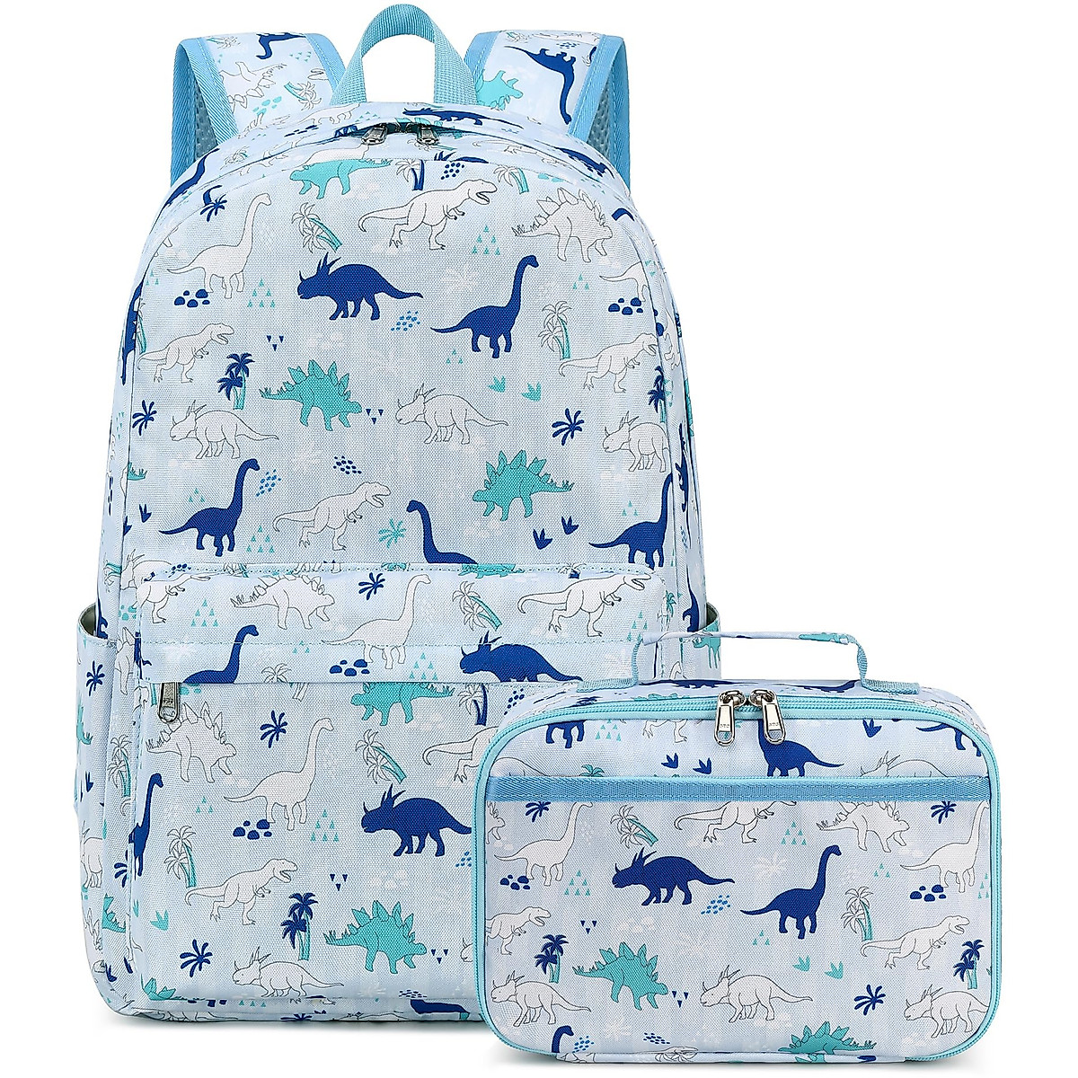 LOIDOU Kids Backpack Boys Preschool Kindergarten Elementary School Backpacks with Lunch Box Dinosaur Kids School Bags BookBag Set