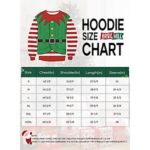 Arvilhill Christmas Men's Funny Ugly Sweater Casual 3D Printed Holiday Crew Neck Sweatshirt Elf Stripe L