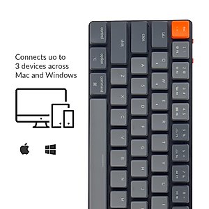Keychron K7 65% Layout Ultra-Slim Hot-swappable Wireless Bluetooth/Wired USB Mechanical Keyboard with Low-Profile Optical Brown Switch White LED Backlit Computer Keyboard for Mac Windows