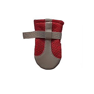 LONSUNEER Dog Boots for Small Dogs Soft Reflective and Nonslip Set of 4 (Small, Red)