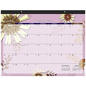 AT-A-GLANCE 2023 Desk Calendar, Desk Pad, 21-3/4" x 17", Standard, Monthly, Paper Flowers (5035)