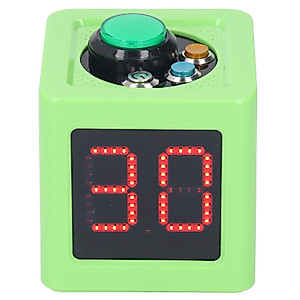 Digital Shot Timer, 1.4in HD Display Cube Timer with Three Buttons, 4-Side Time Cube Timer Seconds Countdown Timer for Poker Casino Chess Tournament Table Games (Green)