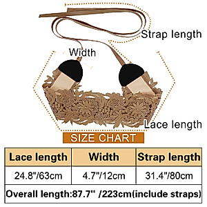 Lovful Women Faux Leather Lace Belt,Wide Wrap Around Obi Belt,Self Tie Boho Band Waist Belt,Khaki